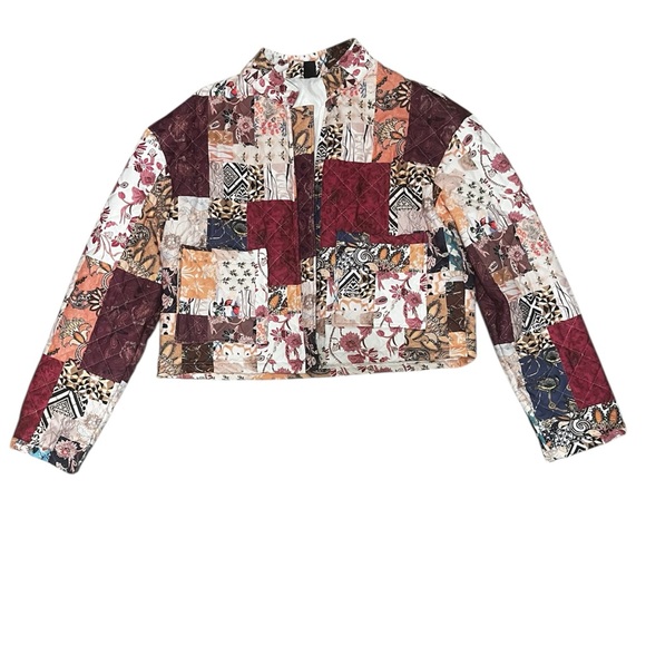 SHEIN | Jackets & Coats | Shein Red And Orange Bomber Jacket Patchwork ...